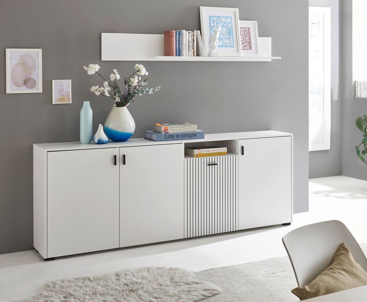 Sideboard "Merced" in weiß matt 200 cm