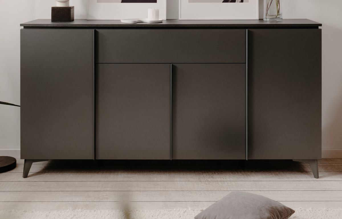 Sideboard "Visby" in grau und Schiefer 177 x 92 cm