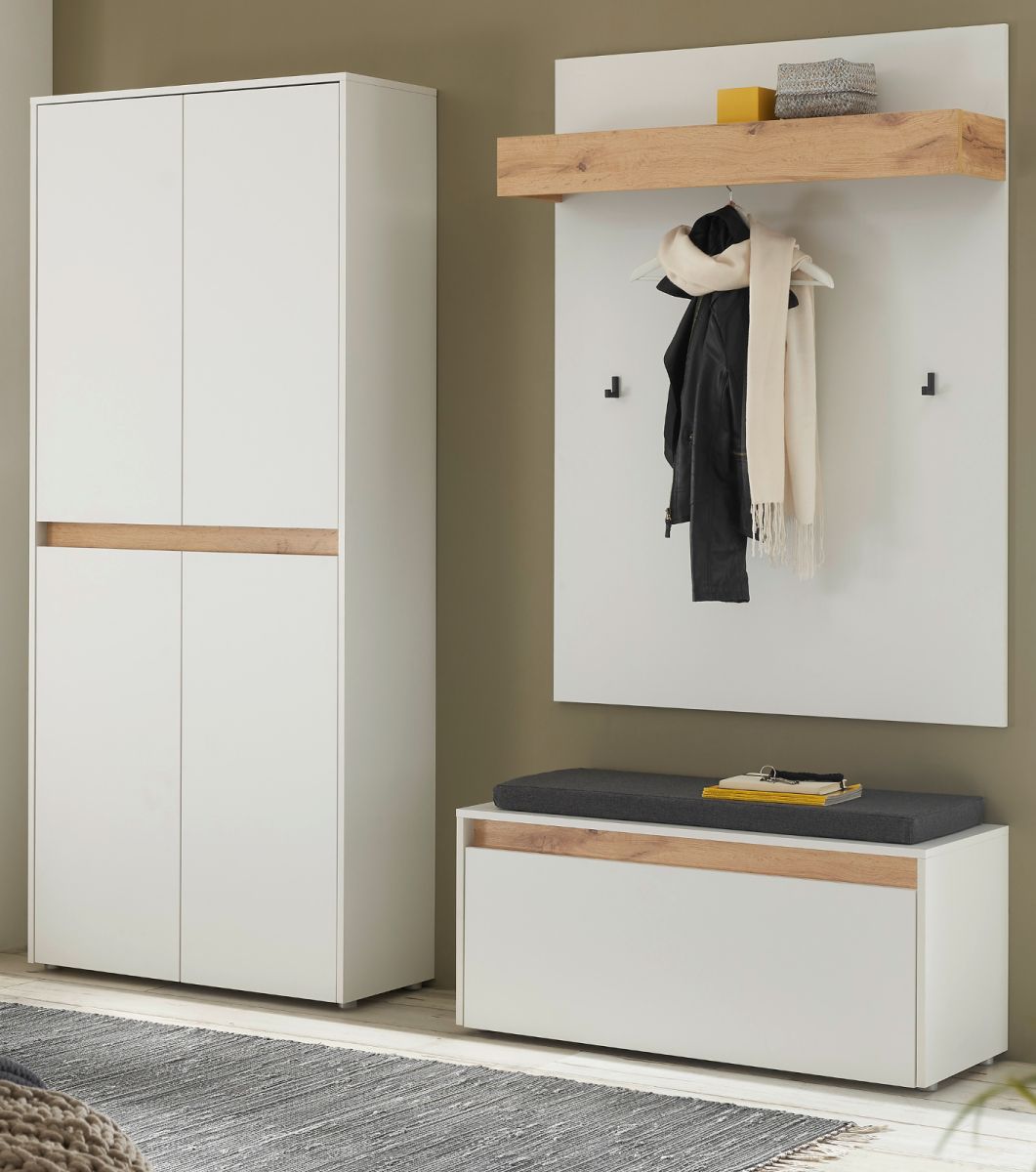 Garderobe Eiche Weiss