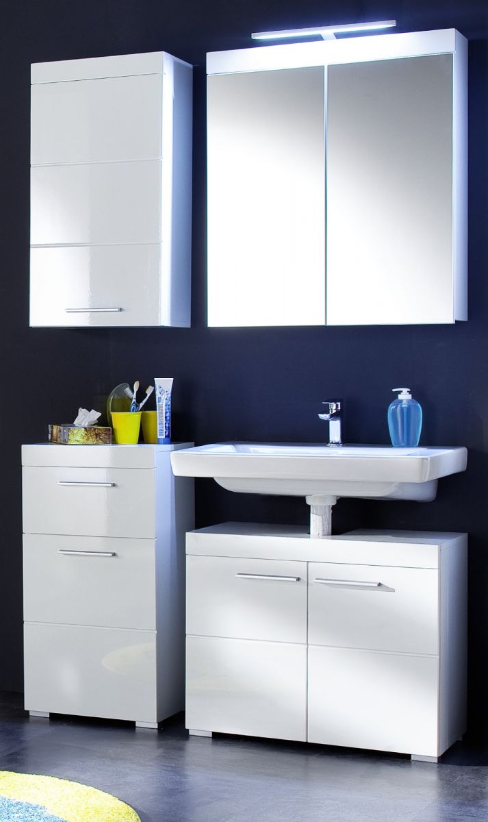 Badezimmer Unterschrank Wei Hochglanz