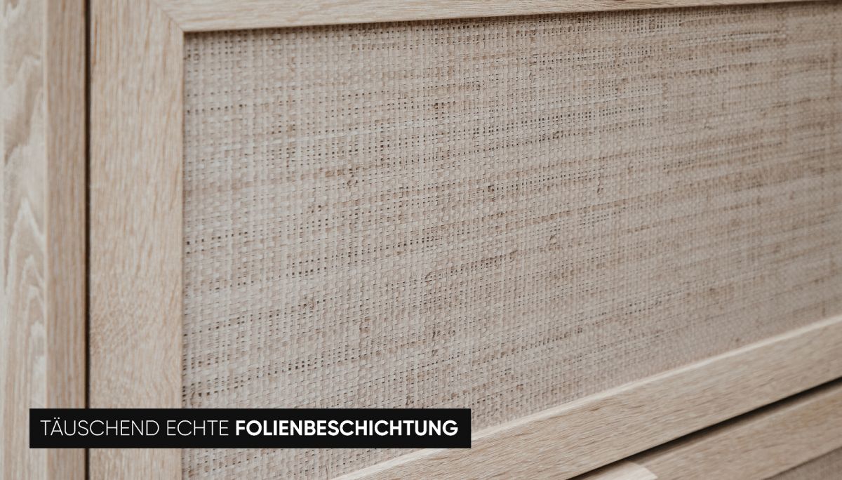 Highboard "Niran" Sonoma Eiche mit Bast - Dekor 102 cm