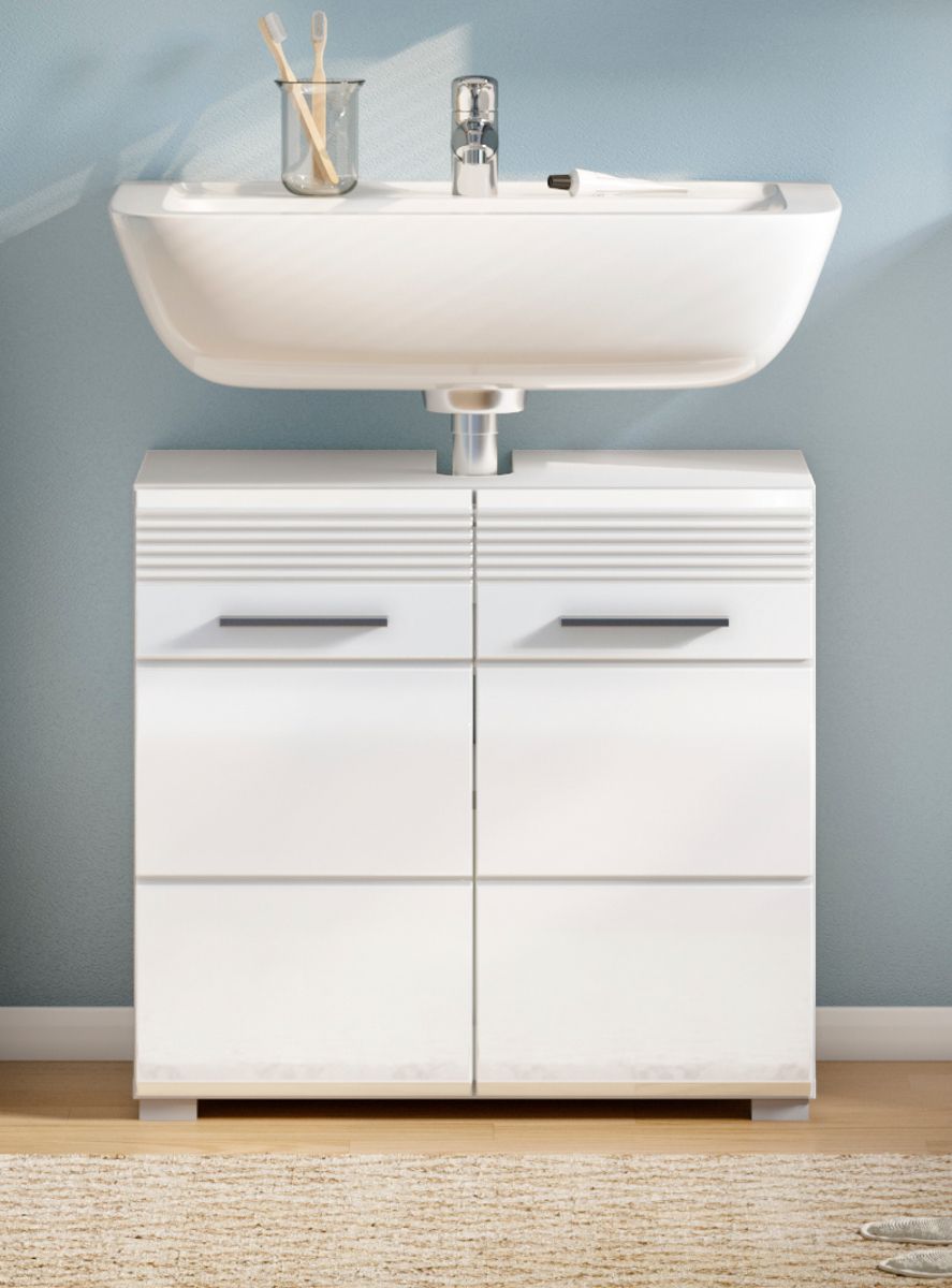 Waschbeckenunterschrank Weiss Hochglanz