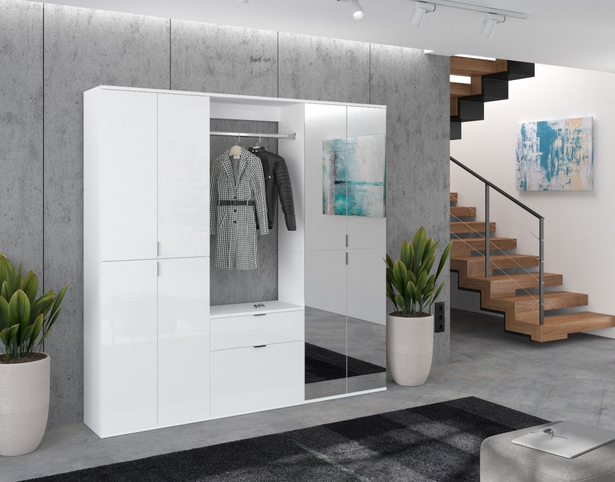 Garderobe Wei Hochglanz