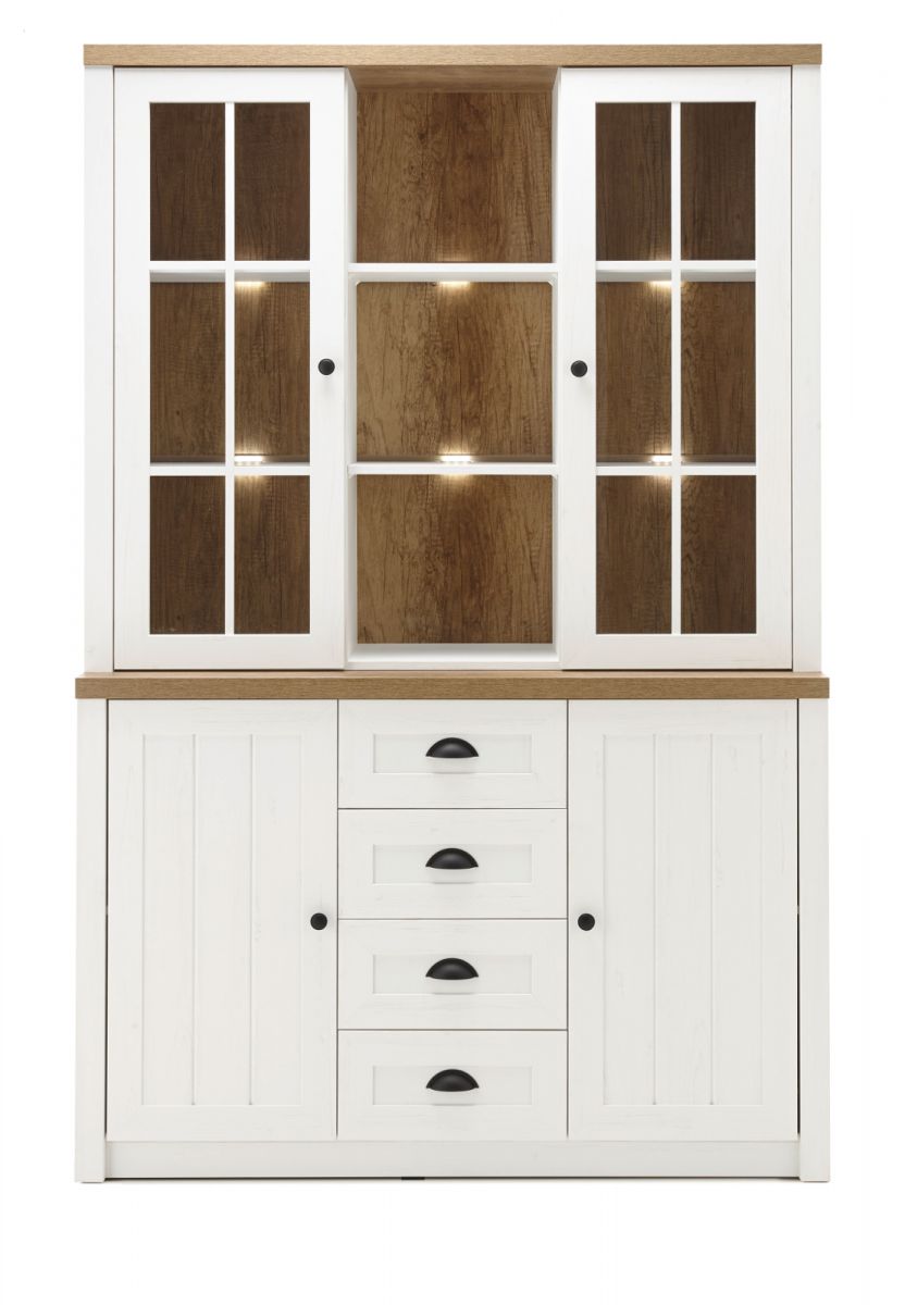 Buffetschrank "Seyne" weiß Pinie & Eiche 130x198 cm