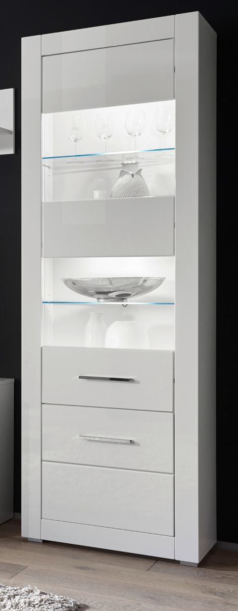 Elegantes Vitrinenschrank Weiãÿ Hochglanz Bild