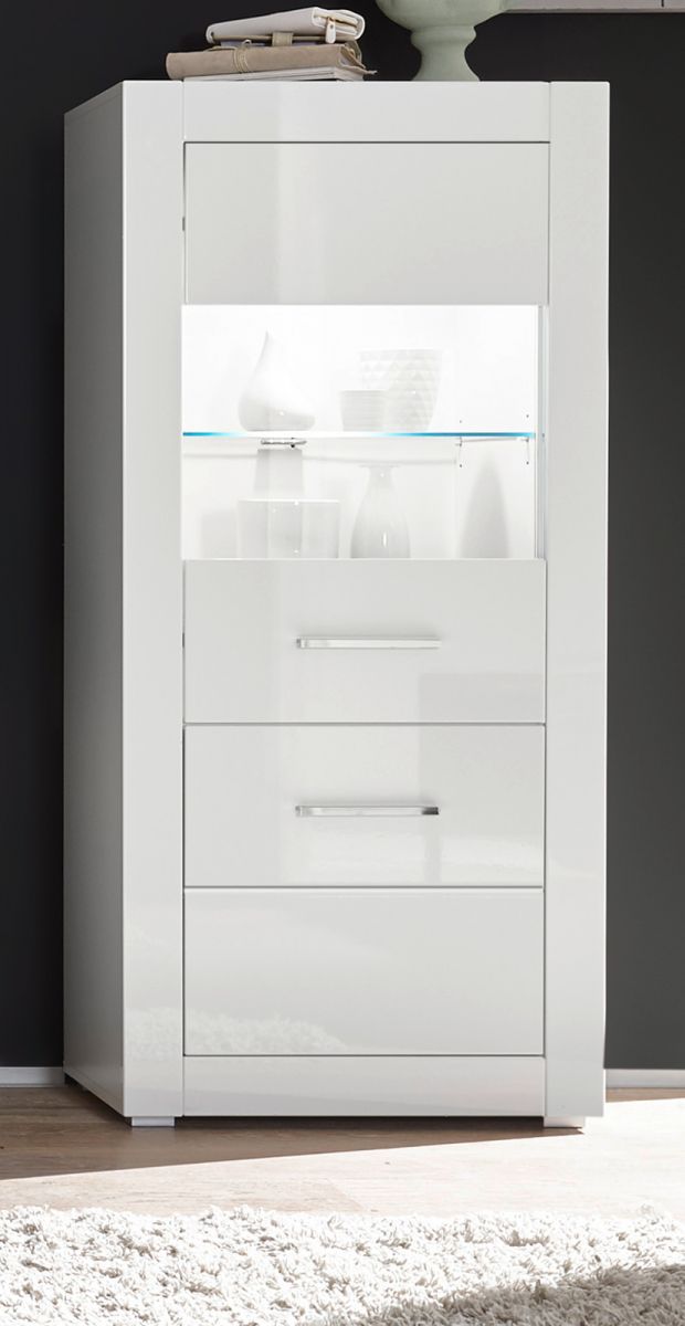 Vitrinenschrank Weiss Hochglanz