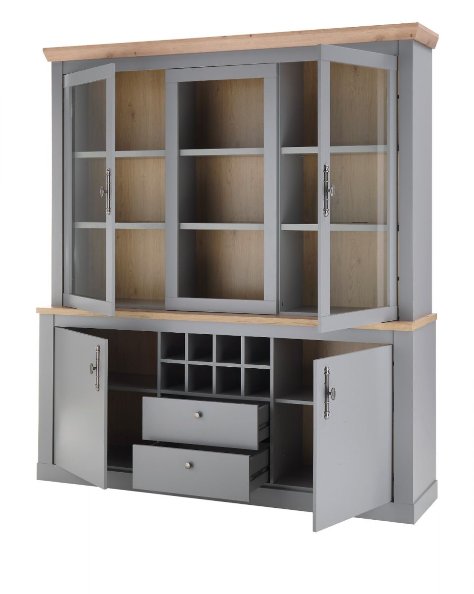 Buffetschrank "Rideau" in grau und Artisan Eiche 183 cm