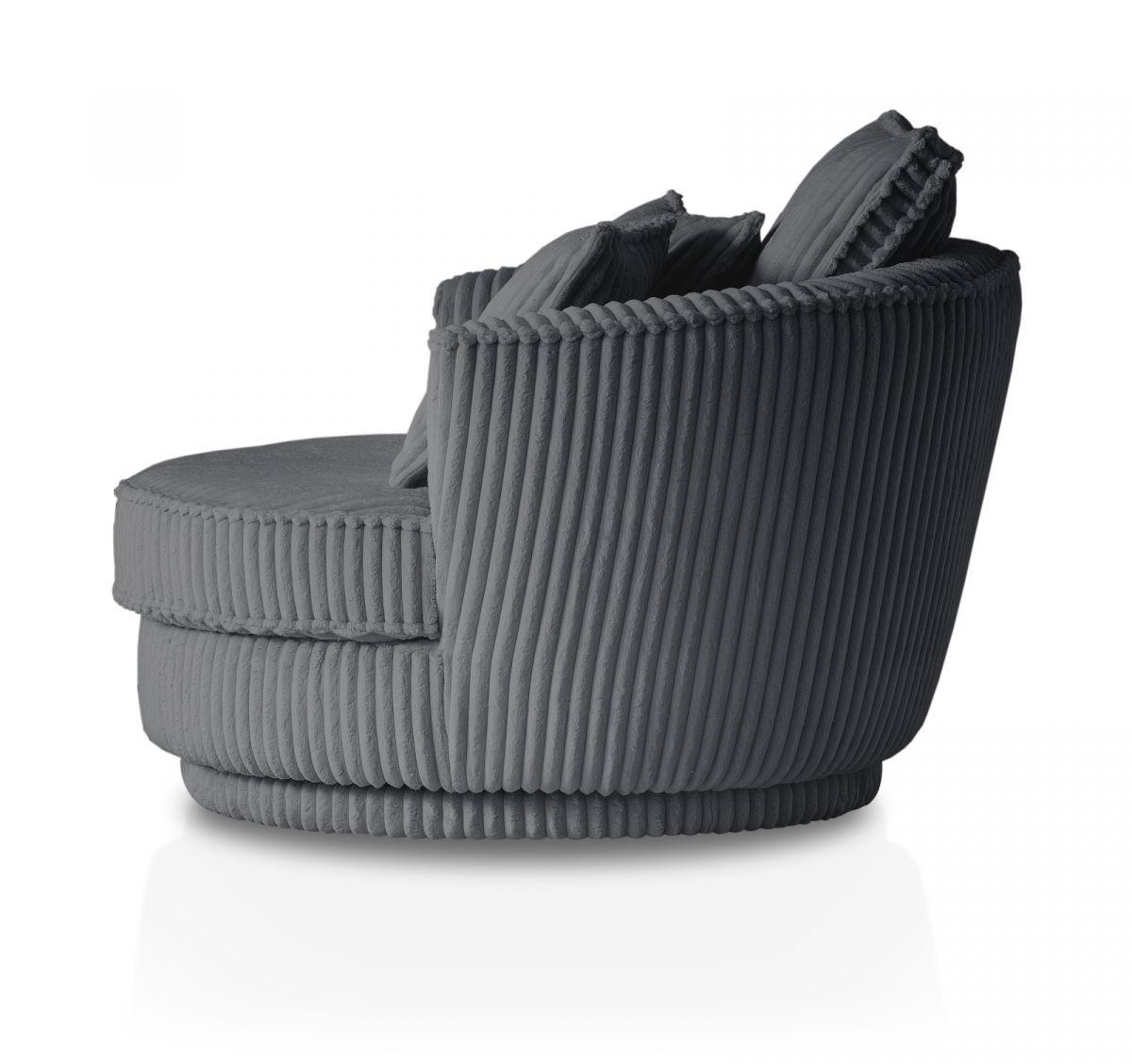 Drehsessel "Comfy" in grau Mega-Cord 360° 120 x 120 cm