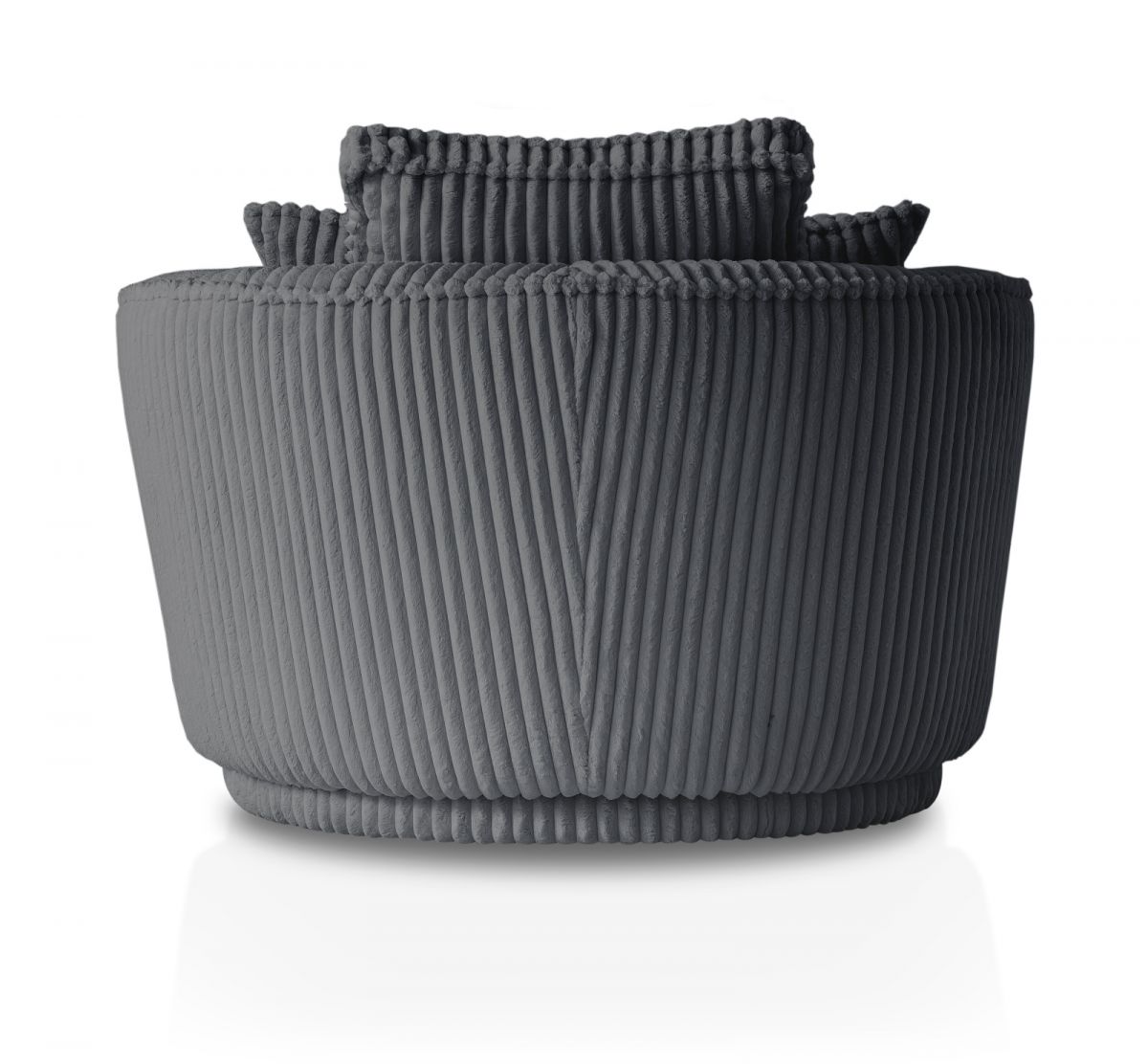 Drehsessel "Comfy" in grau Mega-Cord 360° 120 x 120 cm