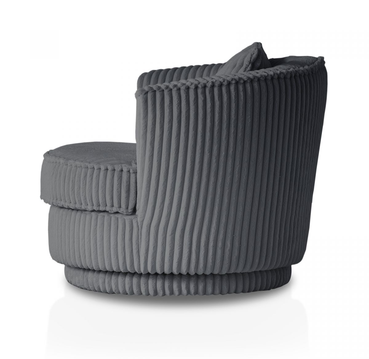 Drehsessel "Comfy" in grau Mega-Cord 360° 95 x 95 cm