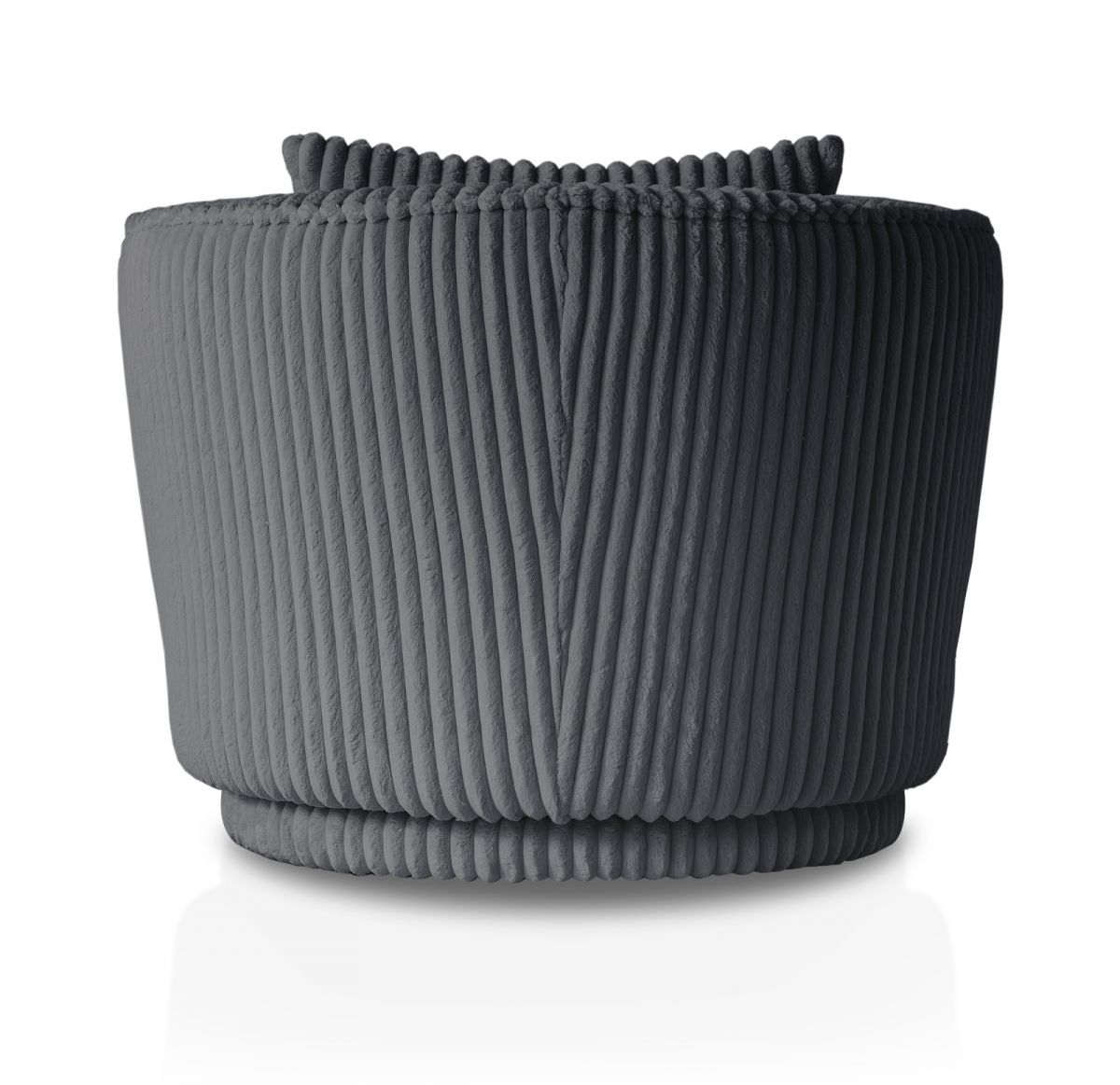 Drehsessel "Comfy" in grau Mega-Cord 360° 95 x 95 cm