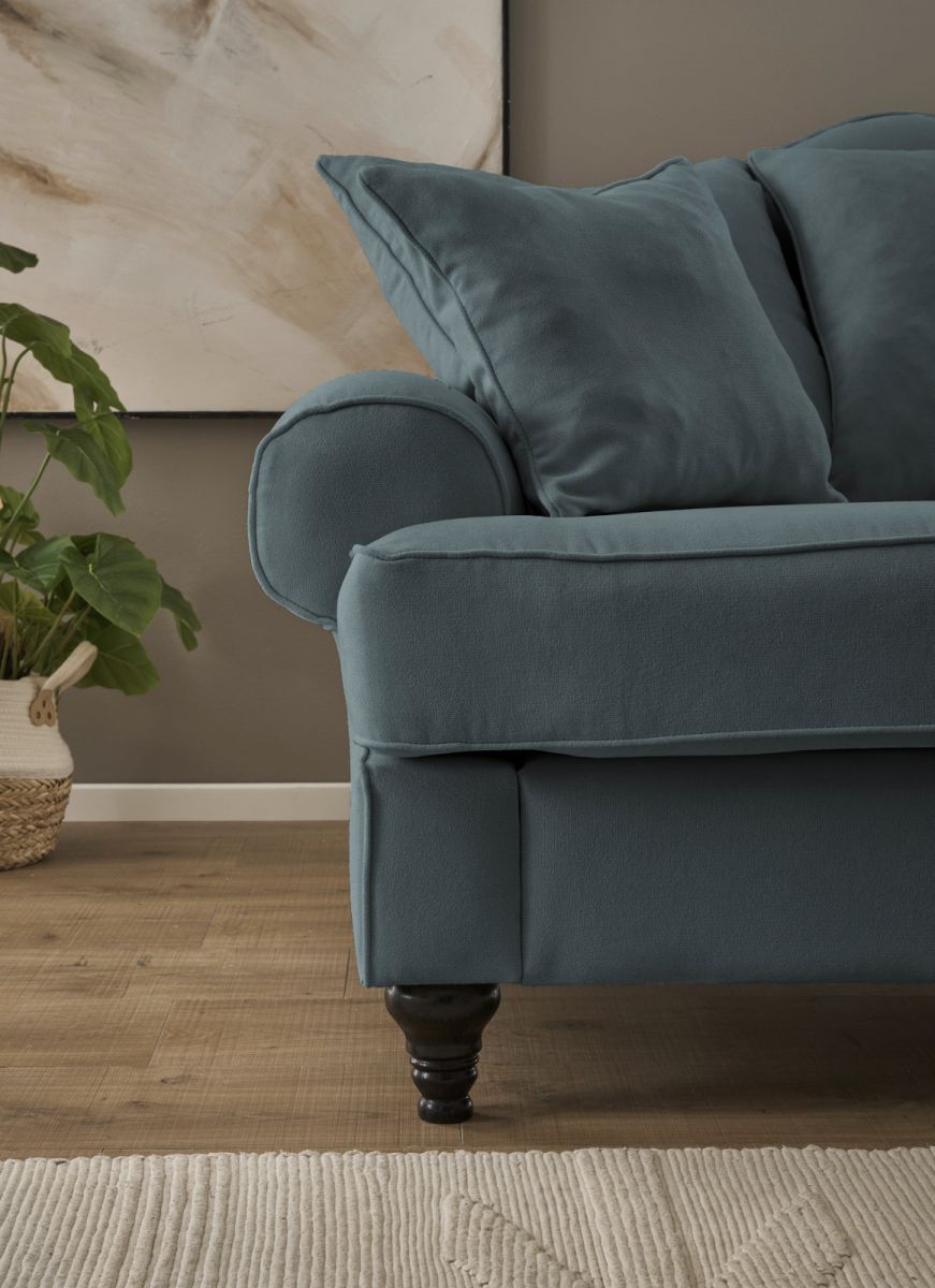 Sofa "Adelina" in grau Landhaus Couch 3-Sitzer 200 cm