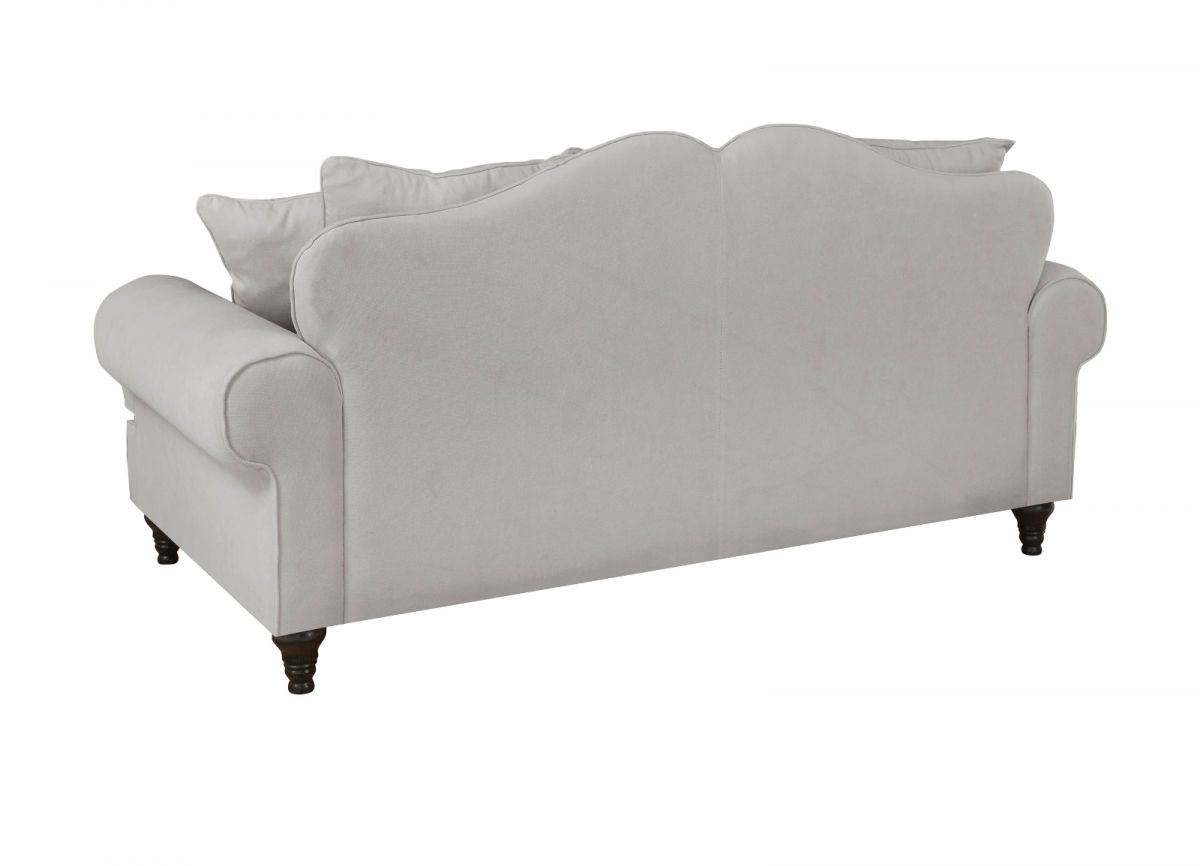 Sofa "Adelina" hellgrau Landhaus Couch 3-Sitzer 200 cm