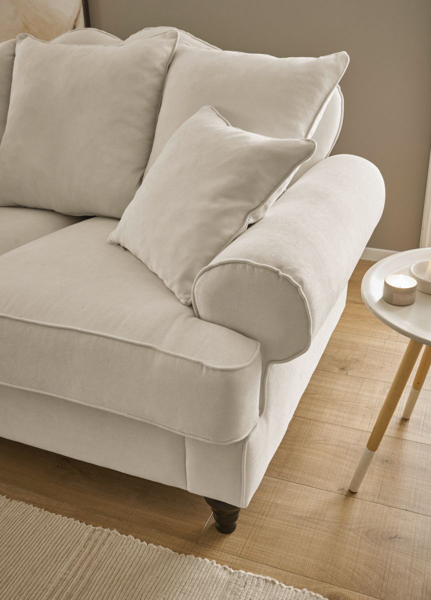 Sofa "Adelina" beige Landhaus Couch 3,5-Sitzer 230 cm